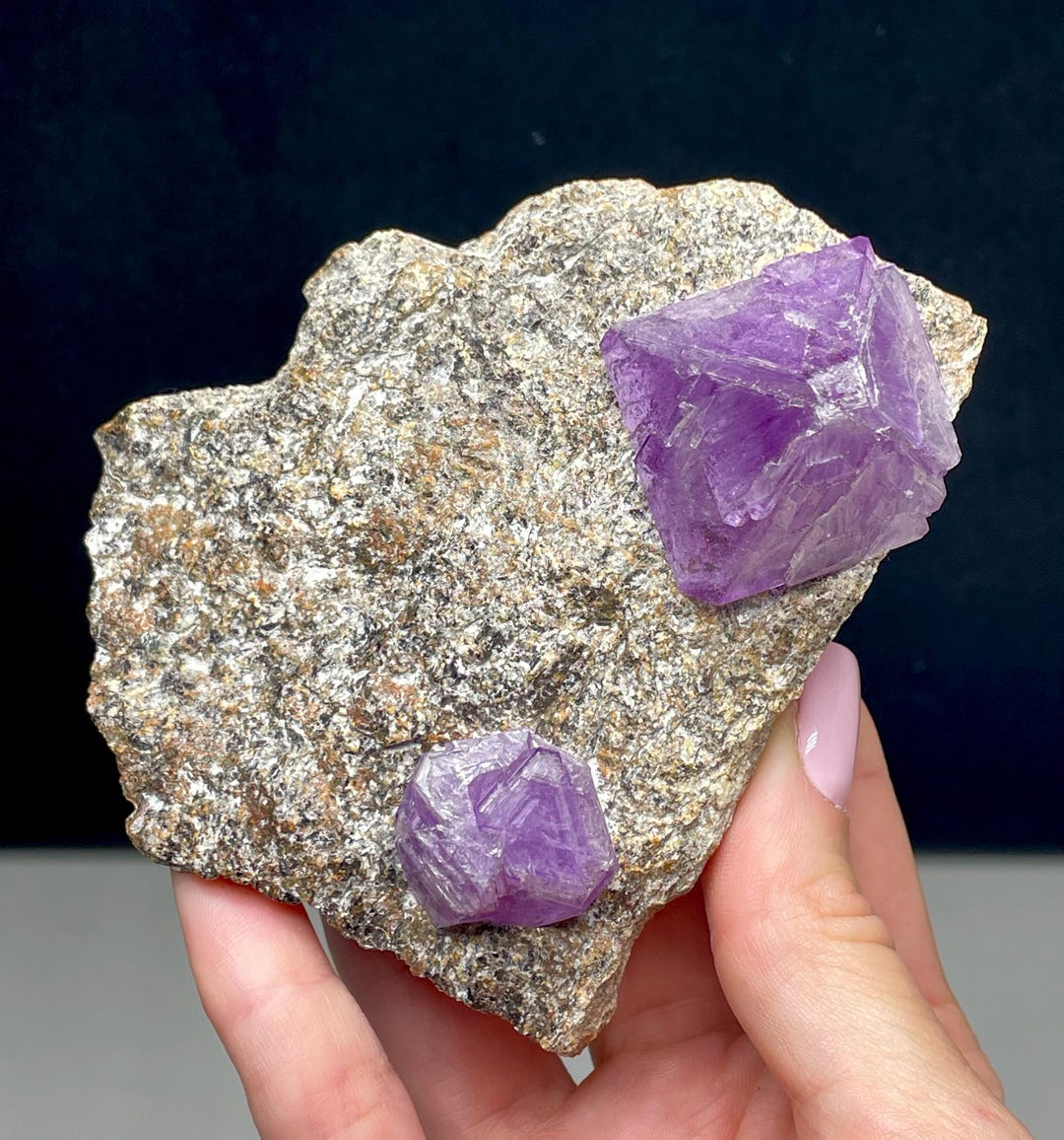 333g Unique! Lavender ALUNITE Crystal Cluster on Matrix Rare Specimen ...