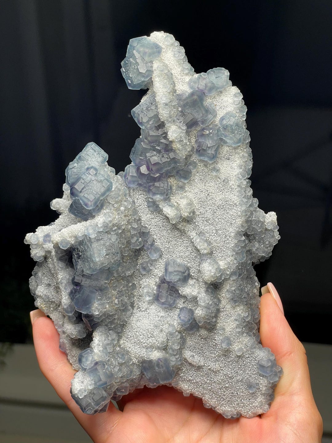 UNIQUE Morandi FLUORITE on Quartz Matrix From Xia Yang Mine,china QR Code Chakra Metaphysical ...