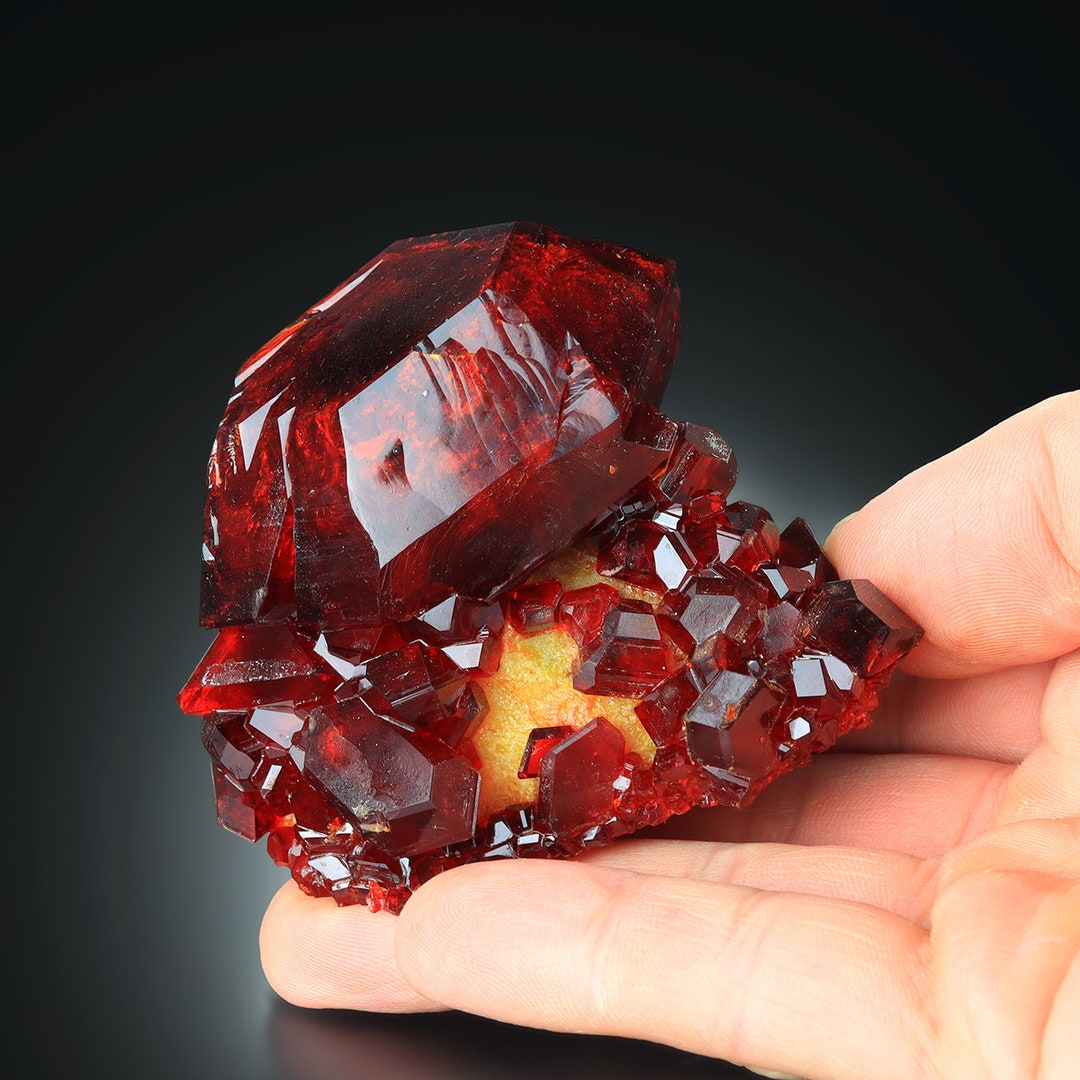 GIFT XXL Rare PRUSKITE Ruby Crystal on Matrix Mineral Chakra Beautiful ...