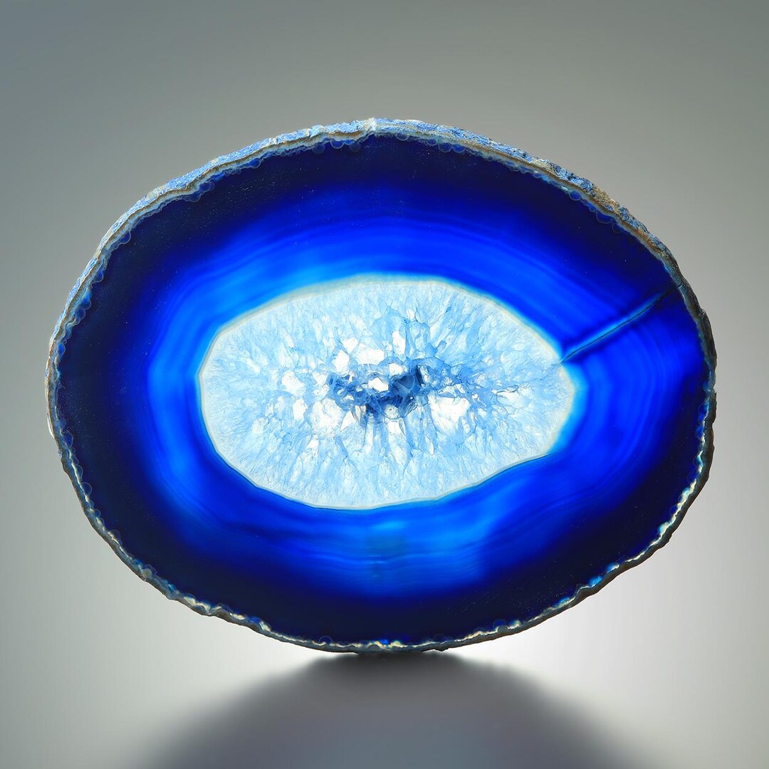 Stunning Blue AGATE Polished Quartz Inclusion Phantoms Brazil Mineral ...