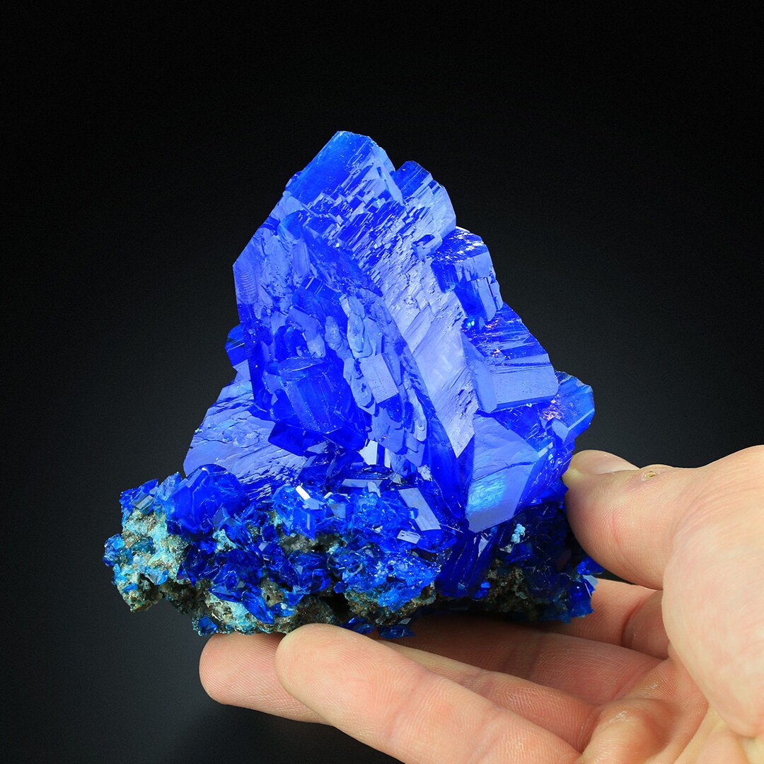 Gift Beautiful Electric Blue CHALCANTHITE Like TANZANITE copper Flower ...
