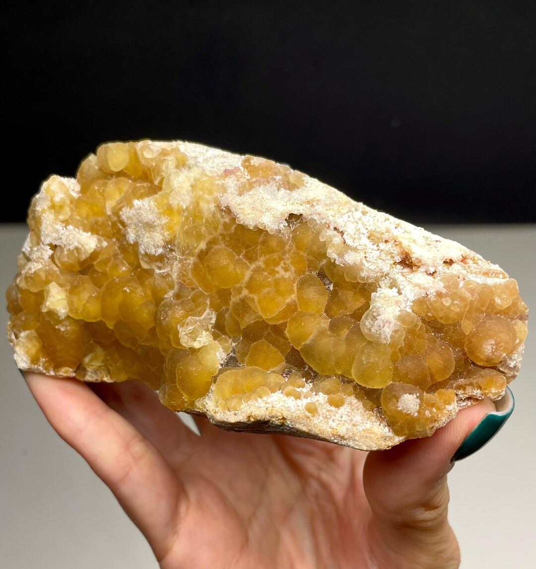 Honey Yellow FLUORITE & CALCITE Rare Botryoidal Form From Qingwan Mine ...