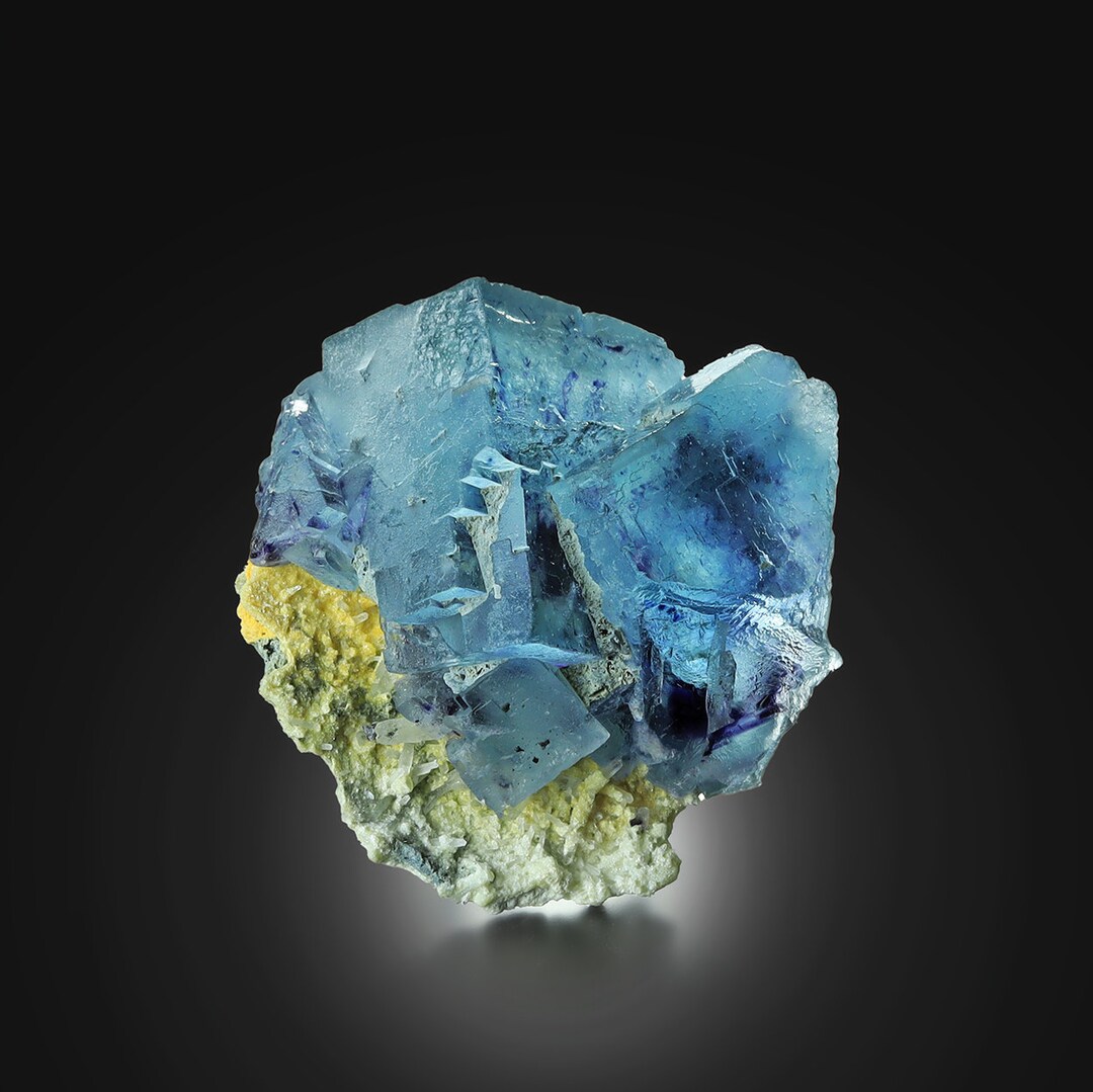 Blue Cubic FLUORITE With QUARTZ Yaogangxian China Phantoms Gem of ...