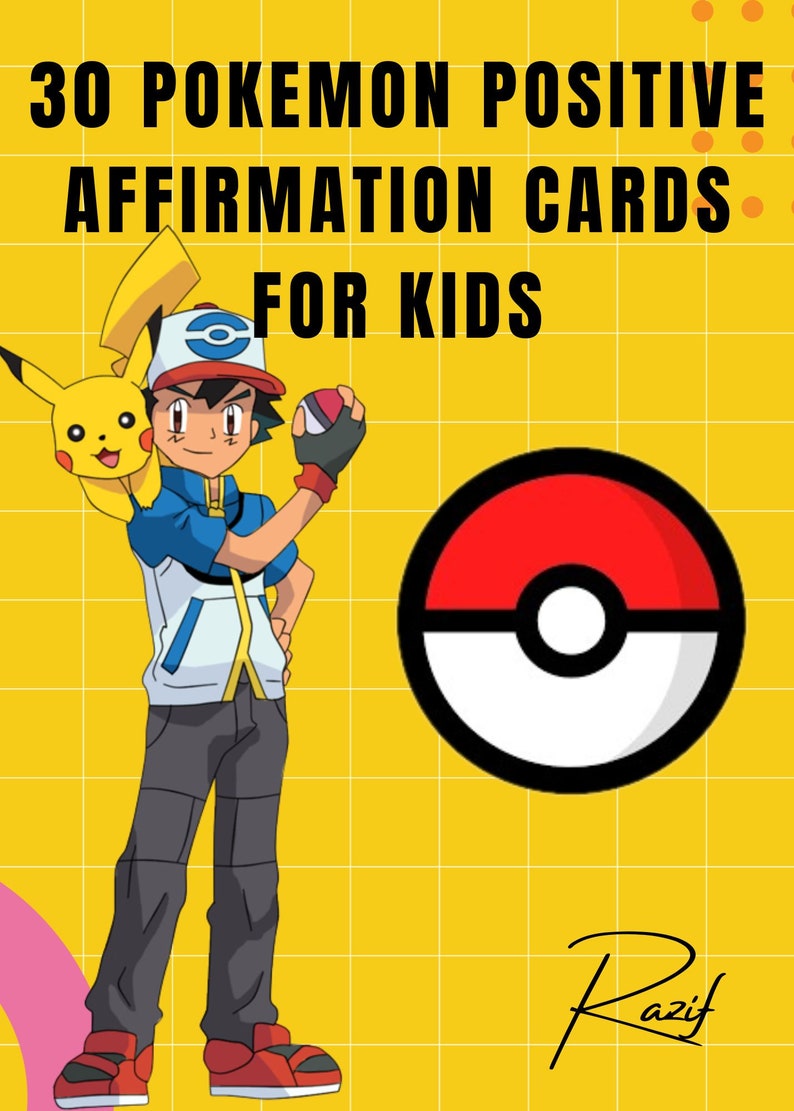 Pokemon Affirmation Cards Children's Positive - Etsy