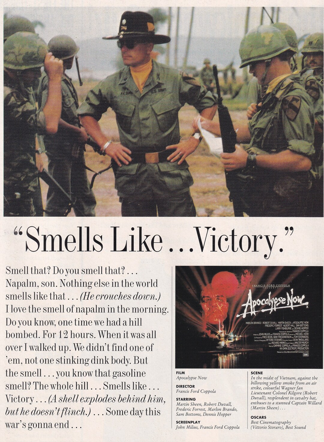 Original Vintage Mini Poster / Magazine Clipping - - Apocalypse Now ...