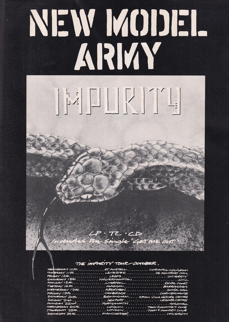 Original Vintage Mini Poster / Magazine Clipping - New Model Army ...