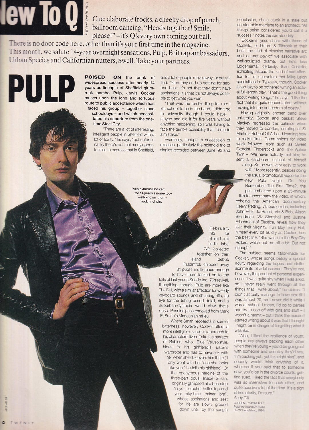 Original Vintage Mini Poster / Magazine Clipping - Jarvis Cocker (pulp ...