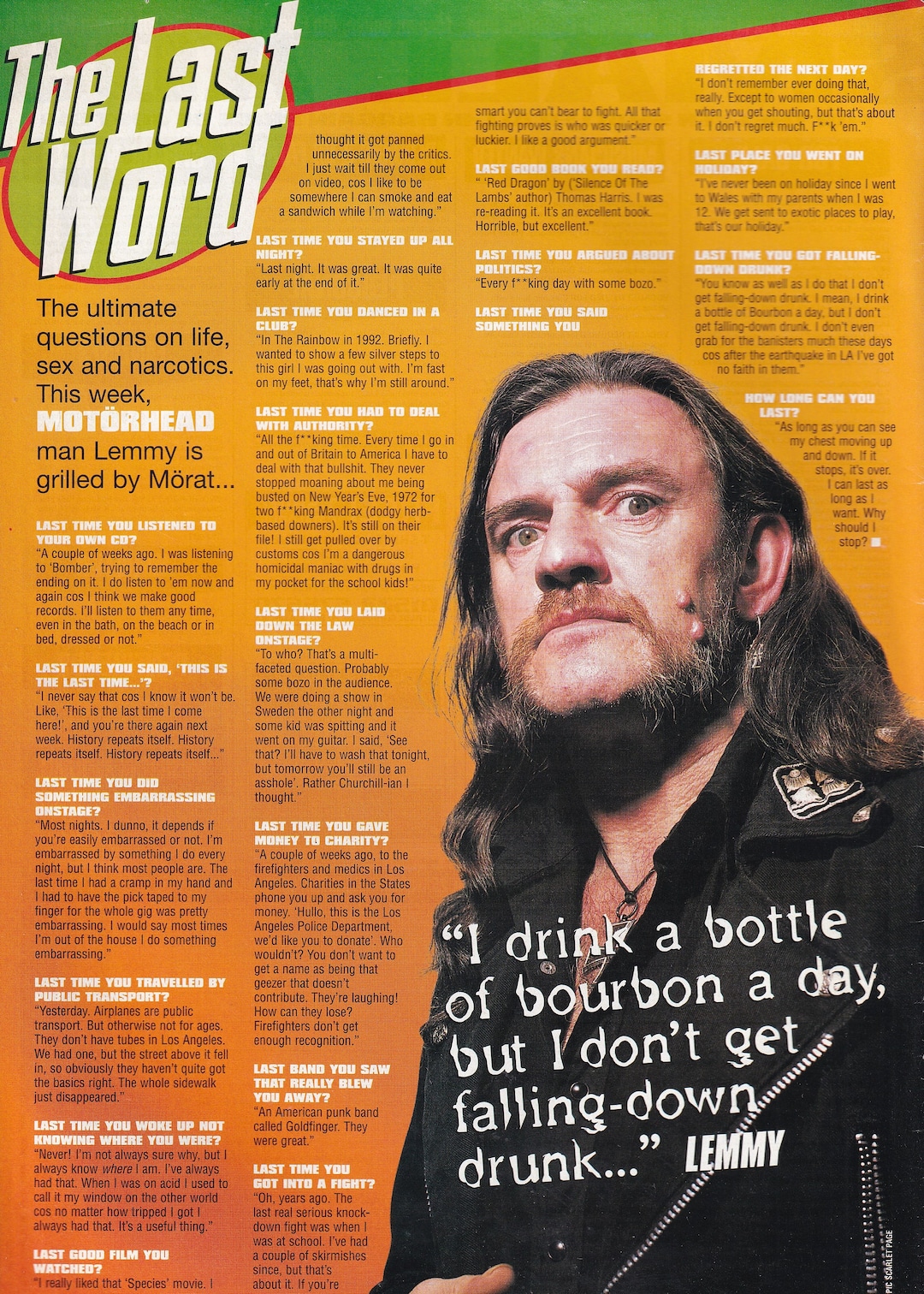 Original Vintage Mini Poster / Magazine Clipping - Motorhead's Lemmy ...