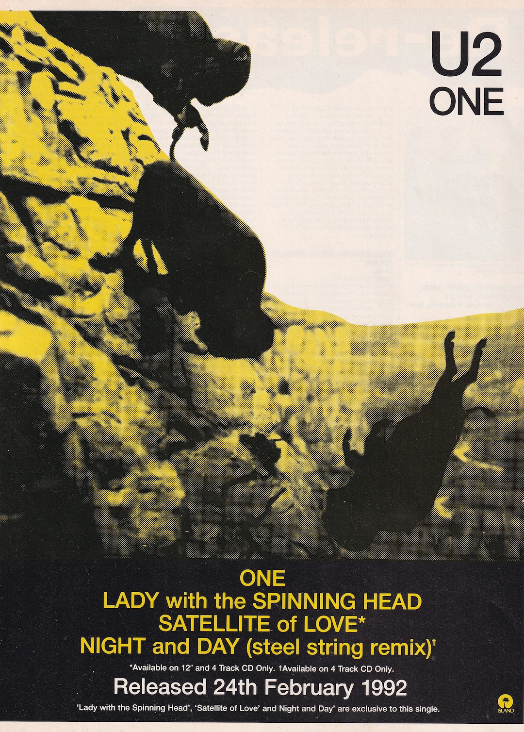 Original Vintage Mini Poster / Magazine Clipping U2 One - Etsy