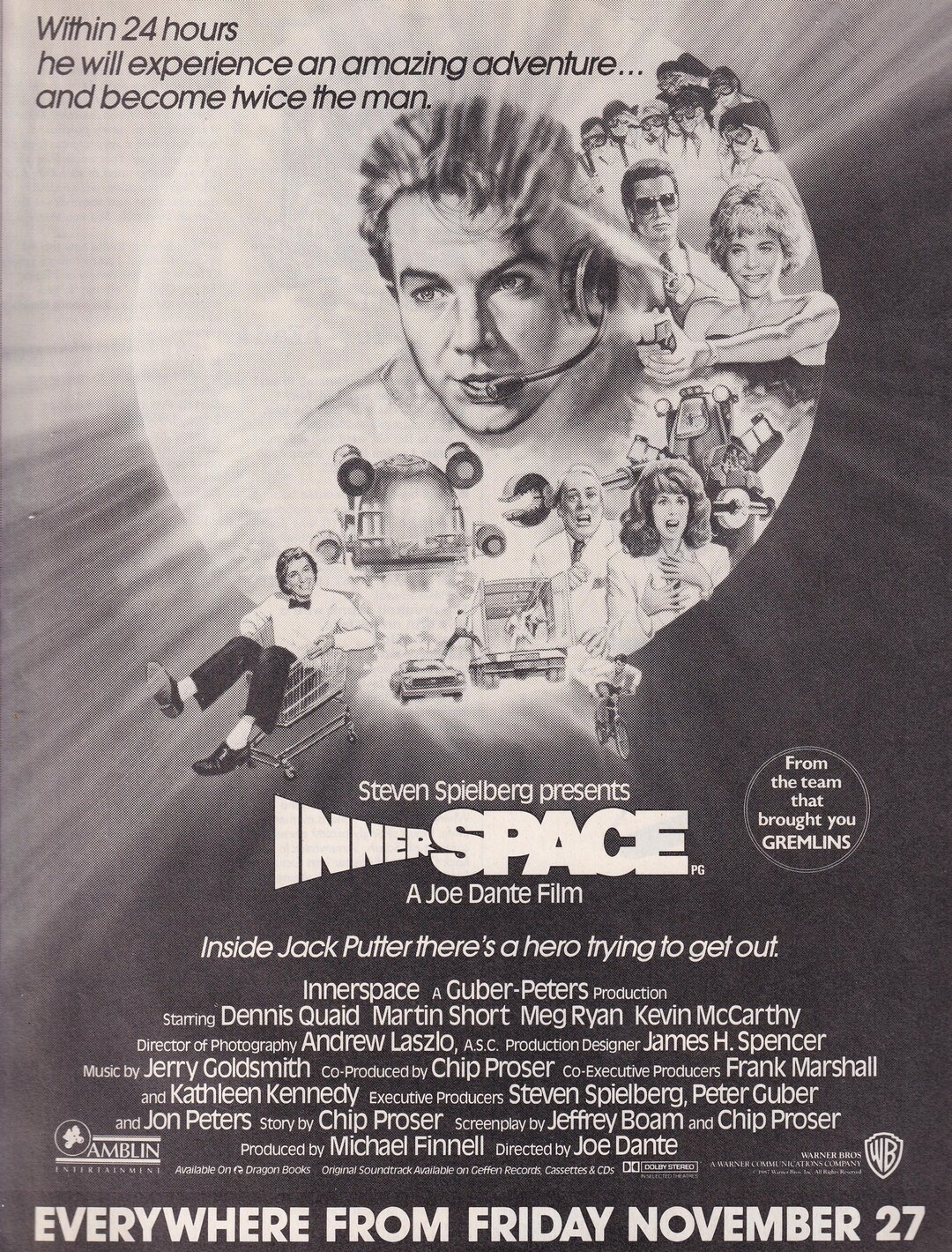 Original Vintage Mini Poster / Magazine Clipping - Innerspace (1987) - Etsy