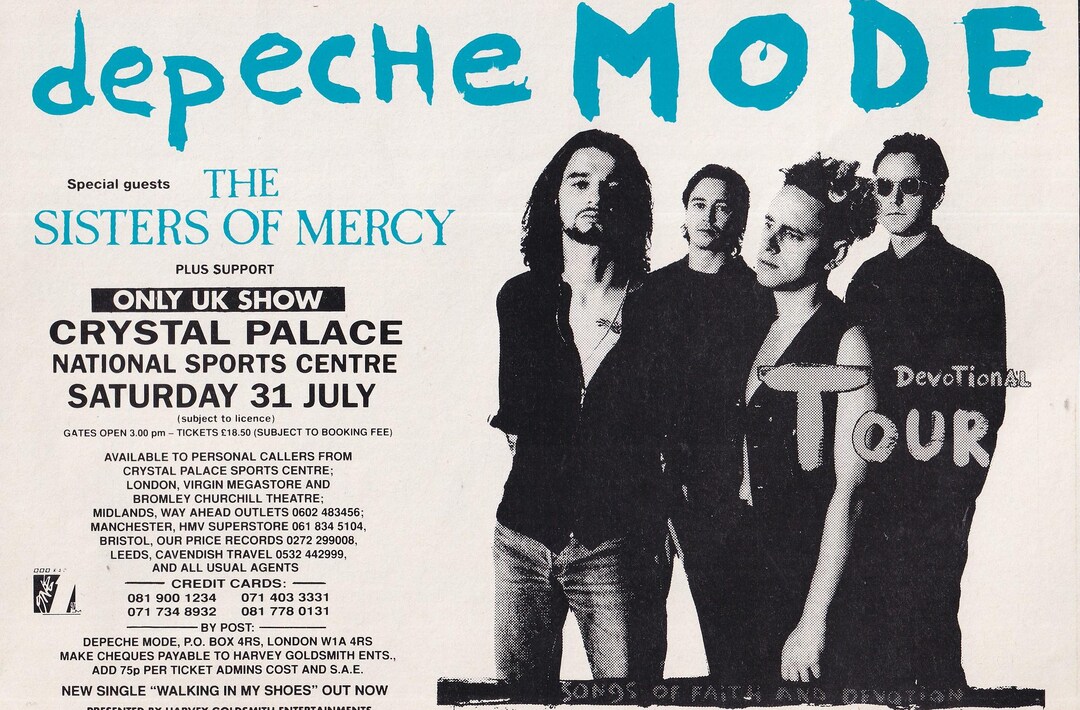 Original Vintage Mini Poster / Magazine Clipping Depeche Mode, Crystal Palace, 1993 with Sisters ...