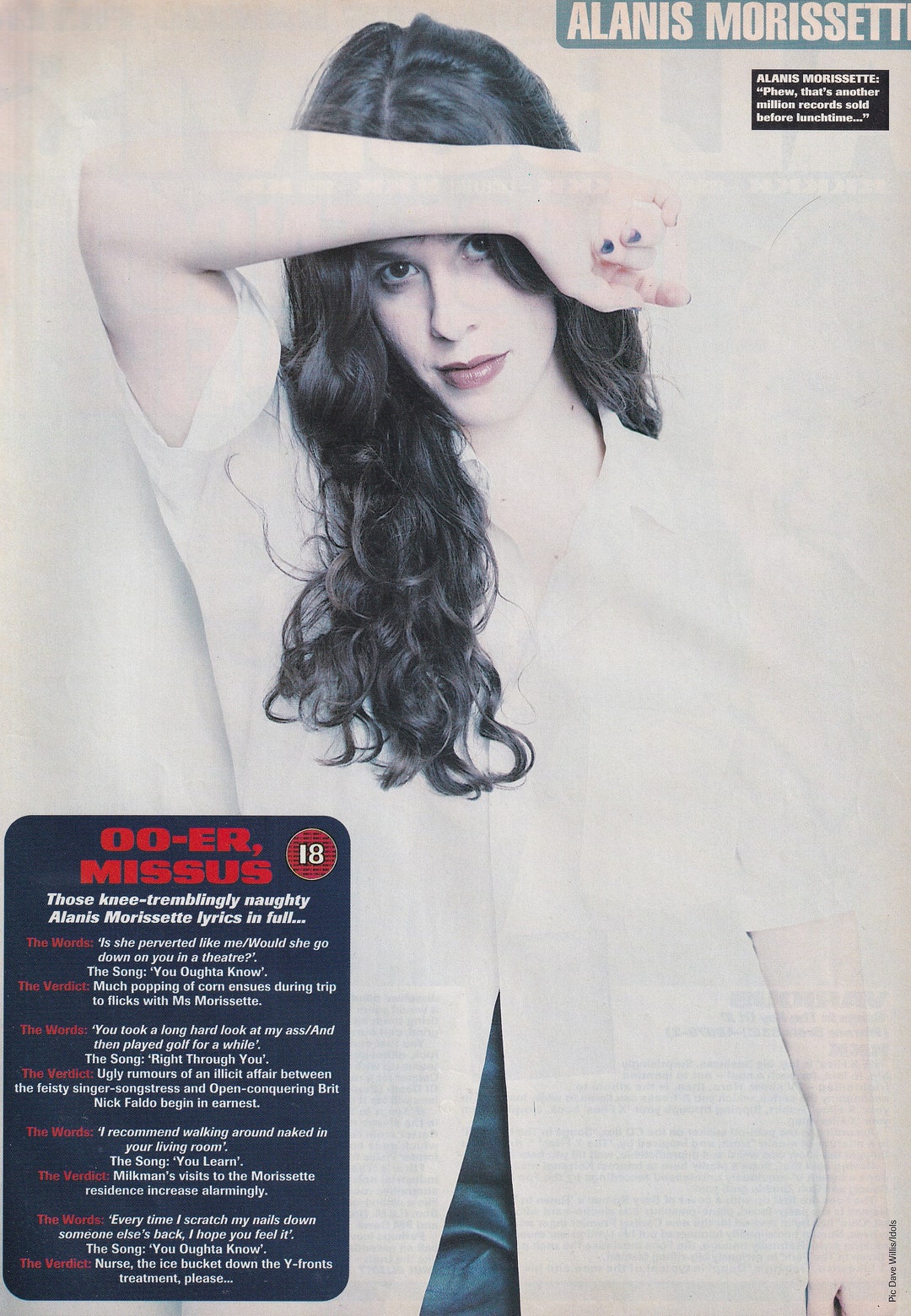 Original Vintage Mini Poster / Magazine Clipping - Alanis Morissette ...