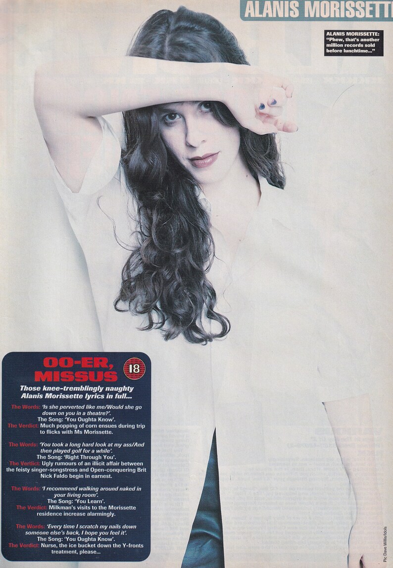 Original Vintage Mini Poster / Magazine Clipping - Alanis Morissette ...