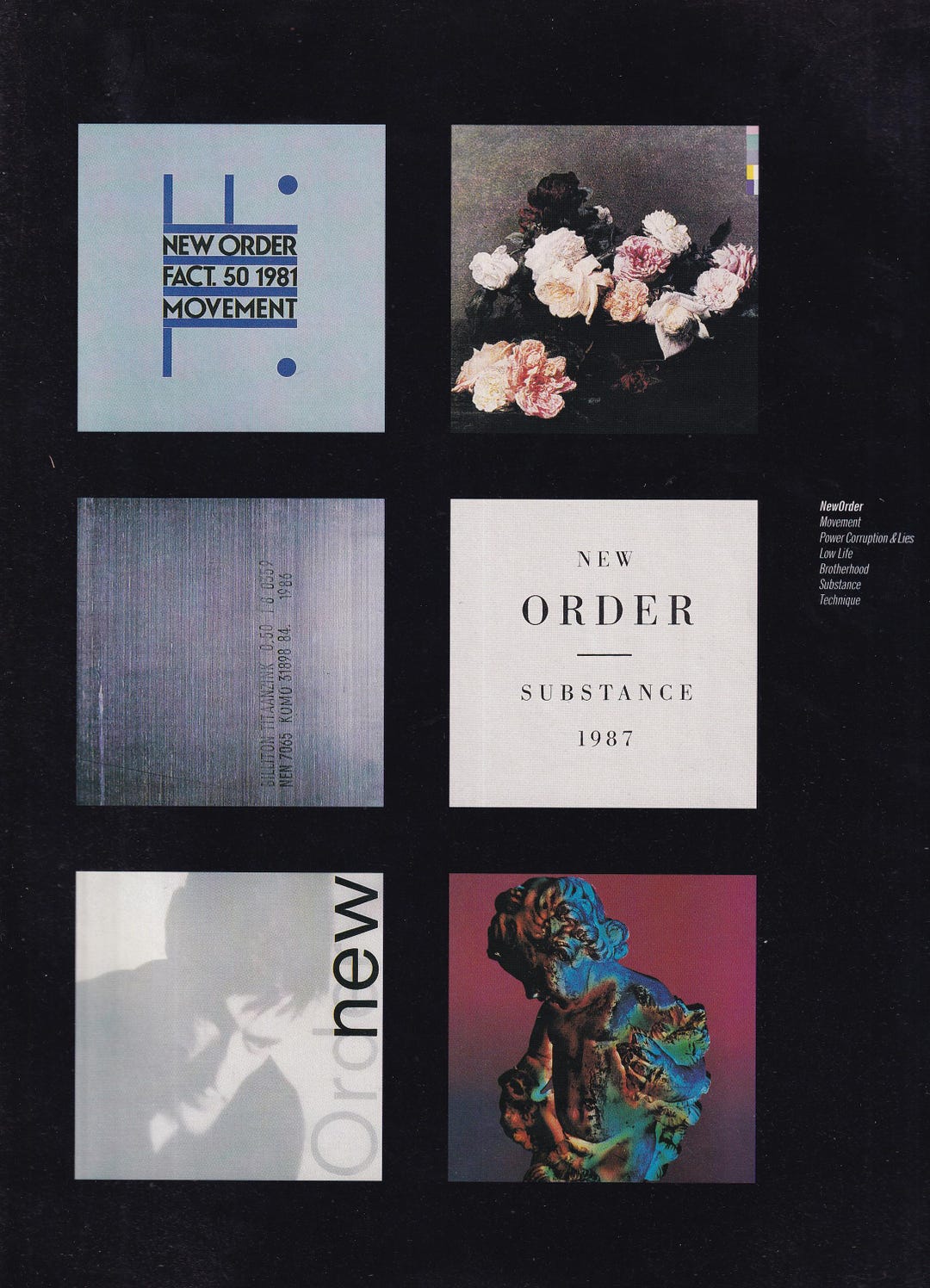 Original Vintage Mini Poster / Magazine Clipping - New Order Albums - Etsy
