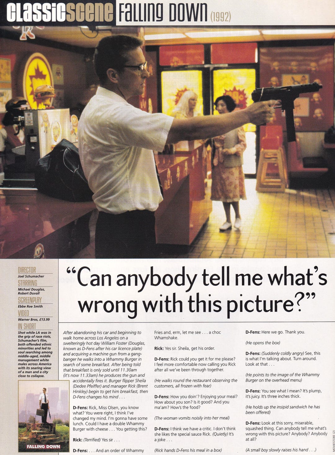 Original Vintage Mini Poster / Magazine Clipping - Falling Down ...