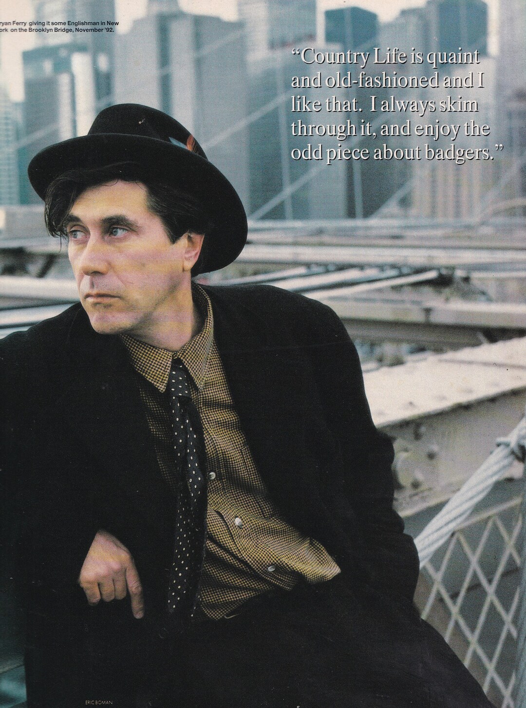 Original Vintage Mini Poster / Magazine Clipping - Bryan Ferry, New ...