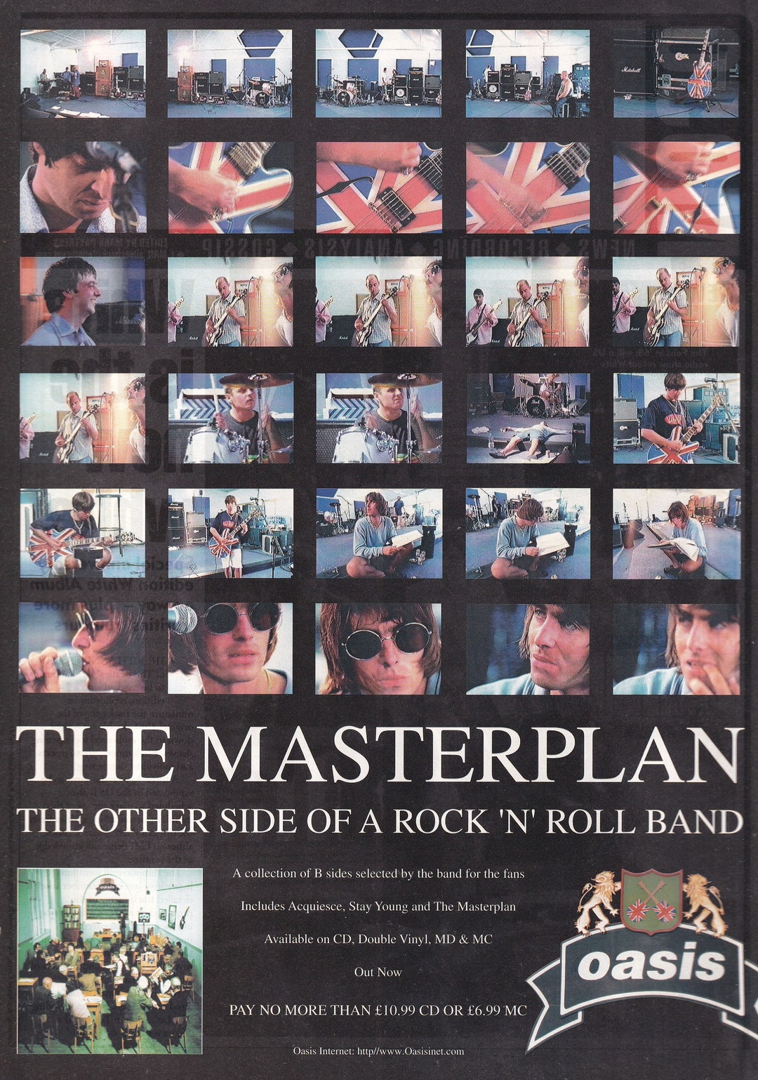 Original Vintage Mini Poster / Magazine Clipping Oasis the Masterplan ...