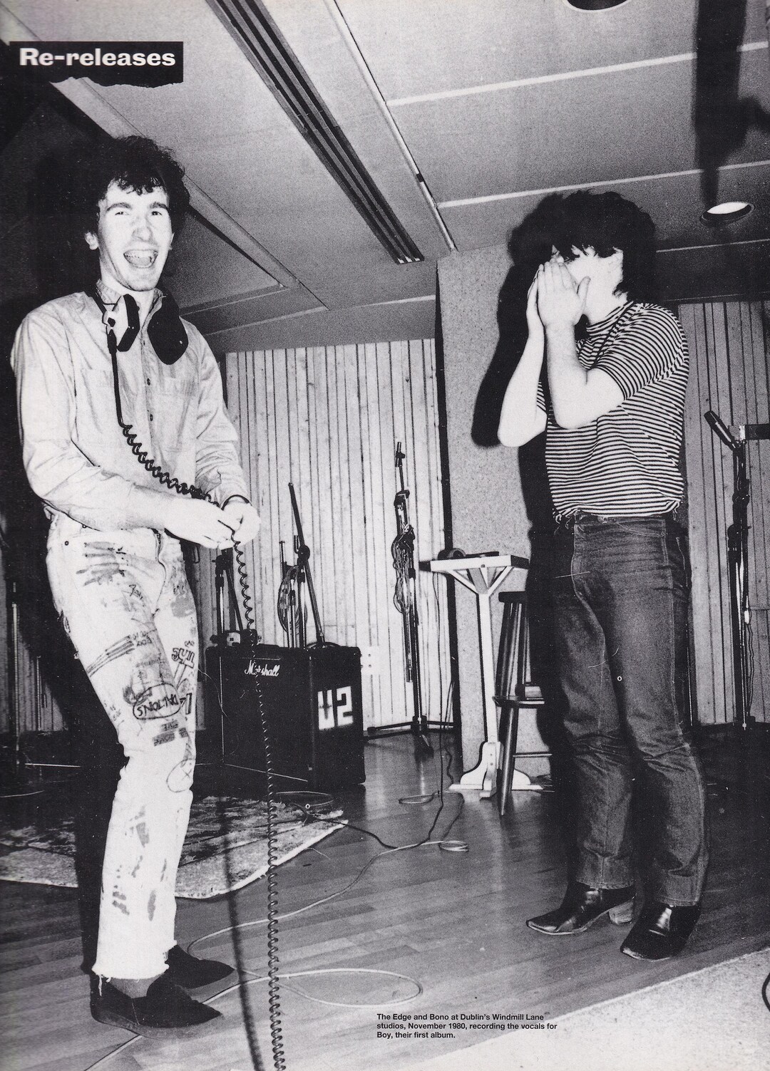 Original Vintage Mini Poster / Magazine Clipping U2's the Edge & Bono ...