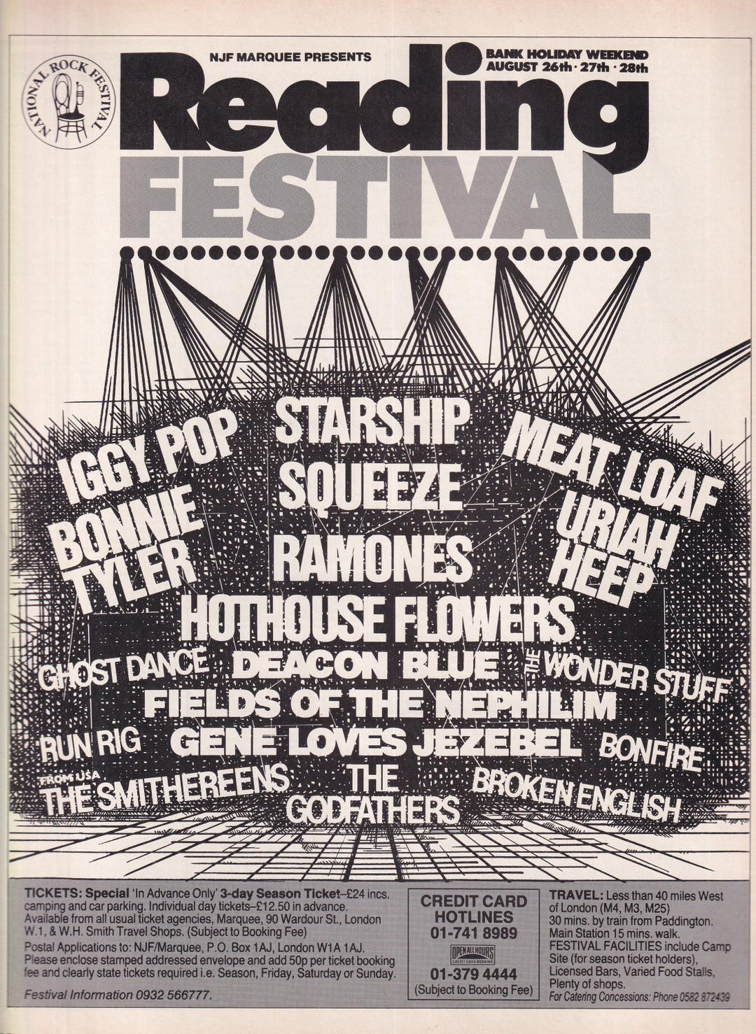 Original Vintage Mini Poster / Magazine Clipping - Reading Festival ...