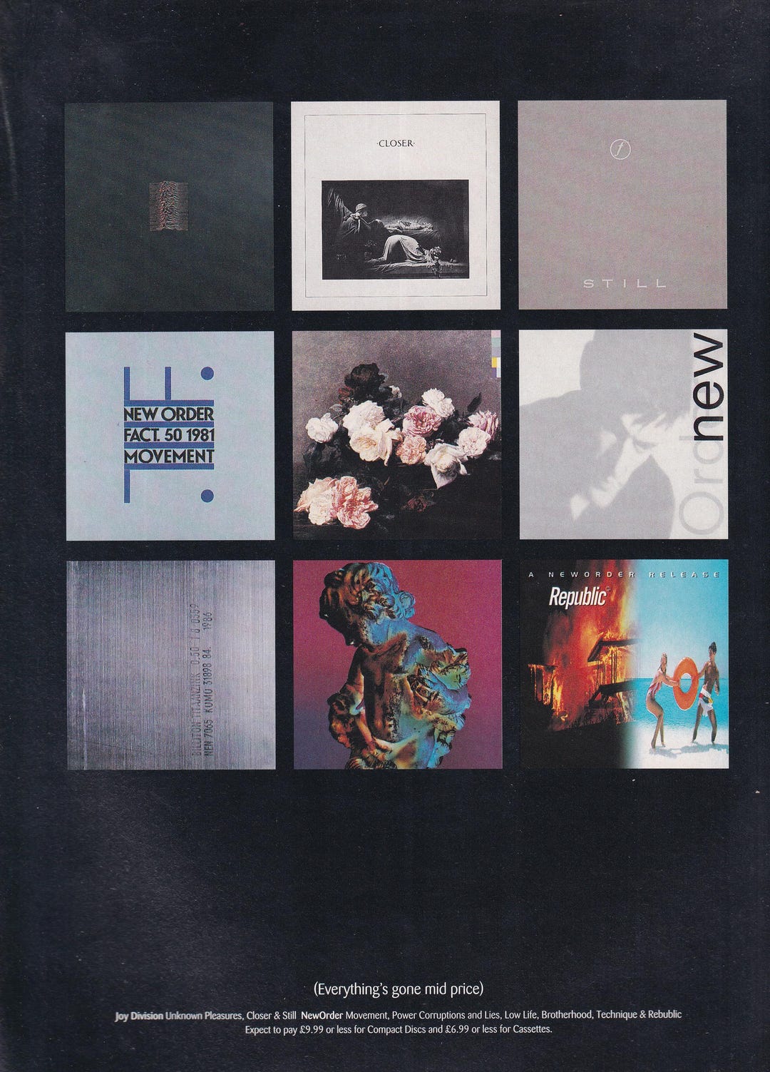 Original Vintage Mini Poster / Magazine Clipping - Joy Division / New ...