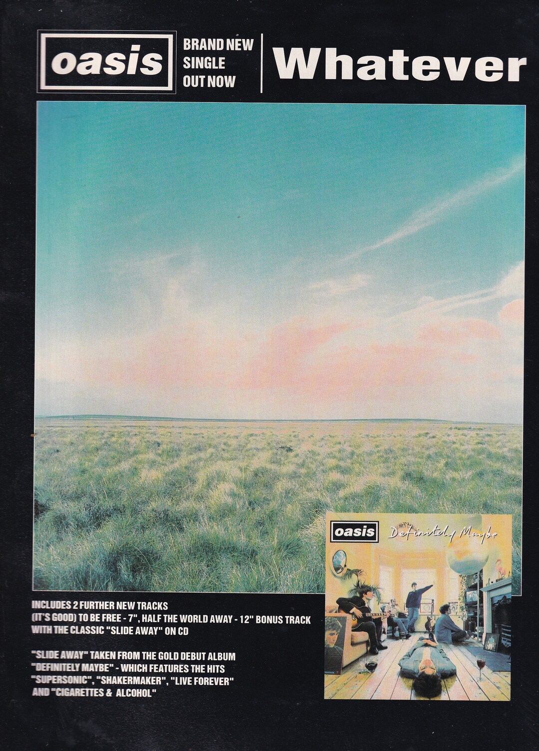 Original Vintage Mini Poster / Magazine Clipping - Oasis - Whatever - Etsy