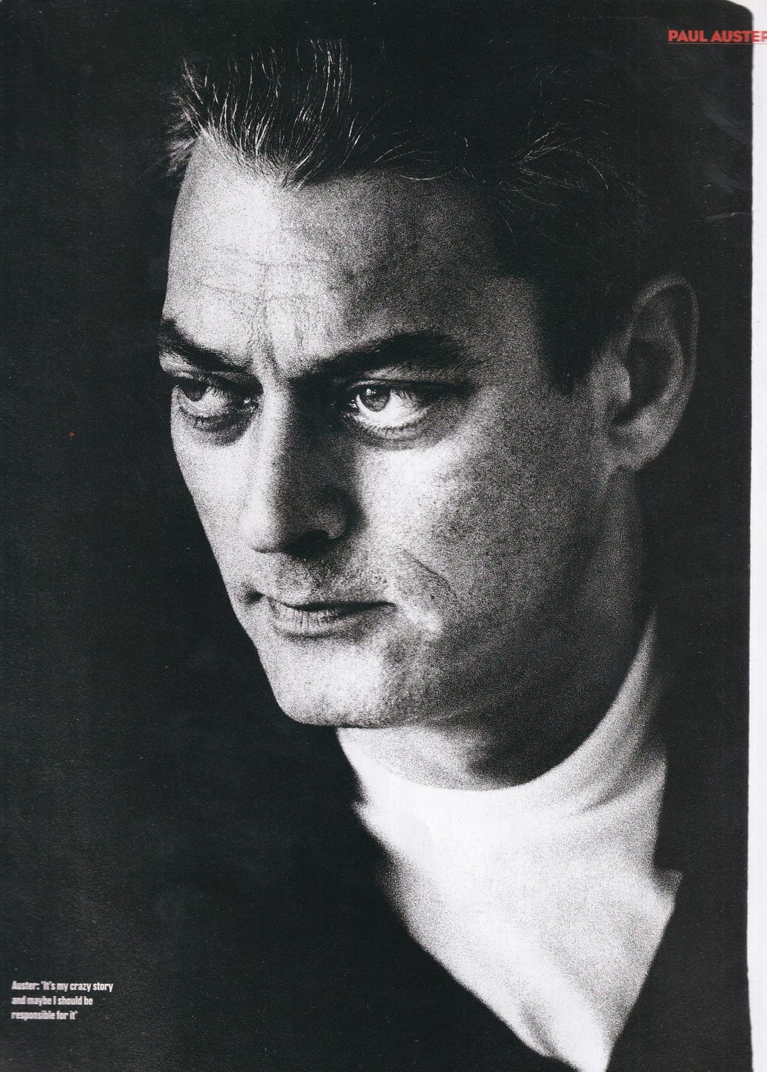 Original Vintage Mini Poster / Magazine Clipping - Paul Auster (1990s ...