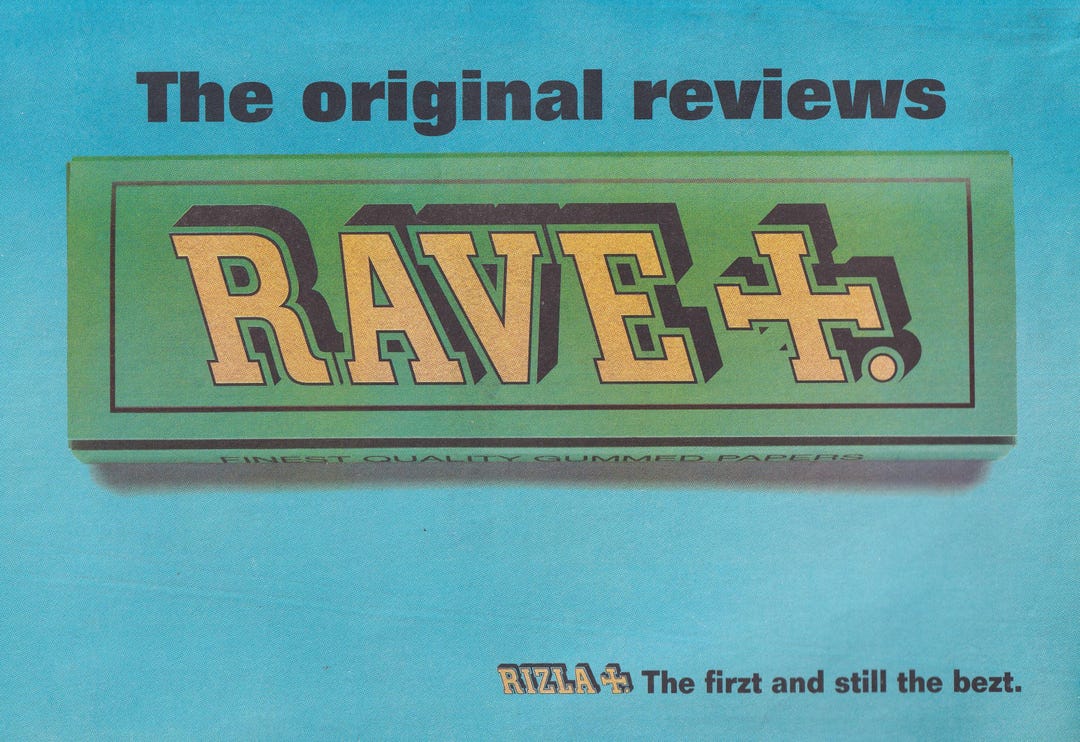 Original Vintage Mini Poster / Magazine Clipping - 1990s Rizla Advert ...