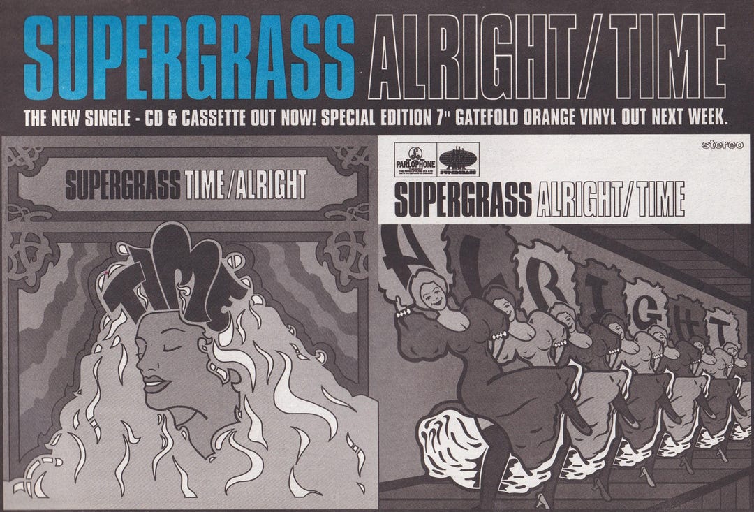 Original Vintage Mini Poster / Magazine Clipping - Supergrass - Alright ...