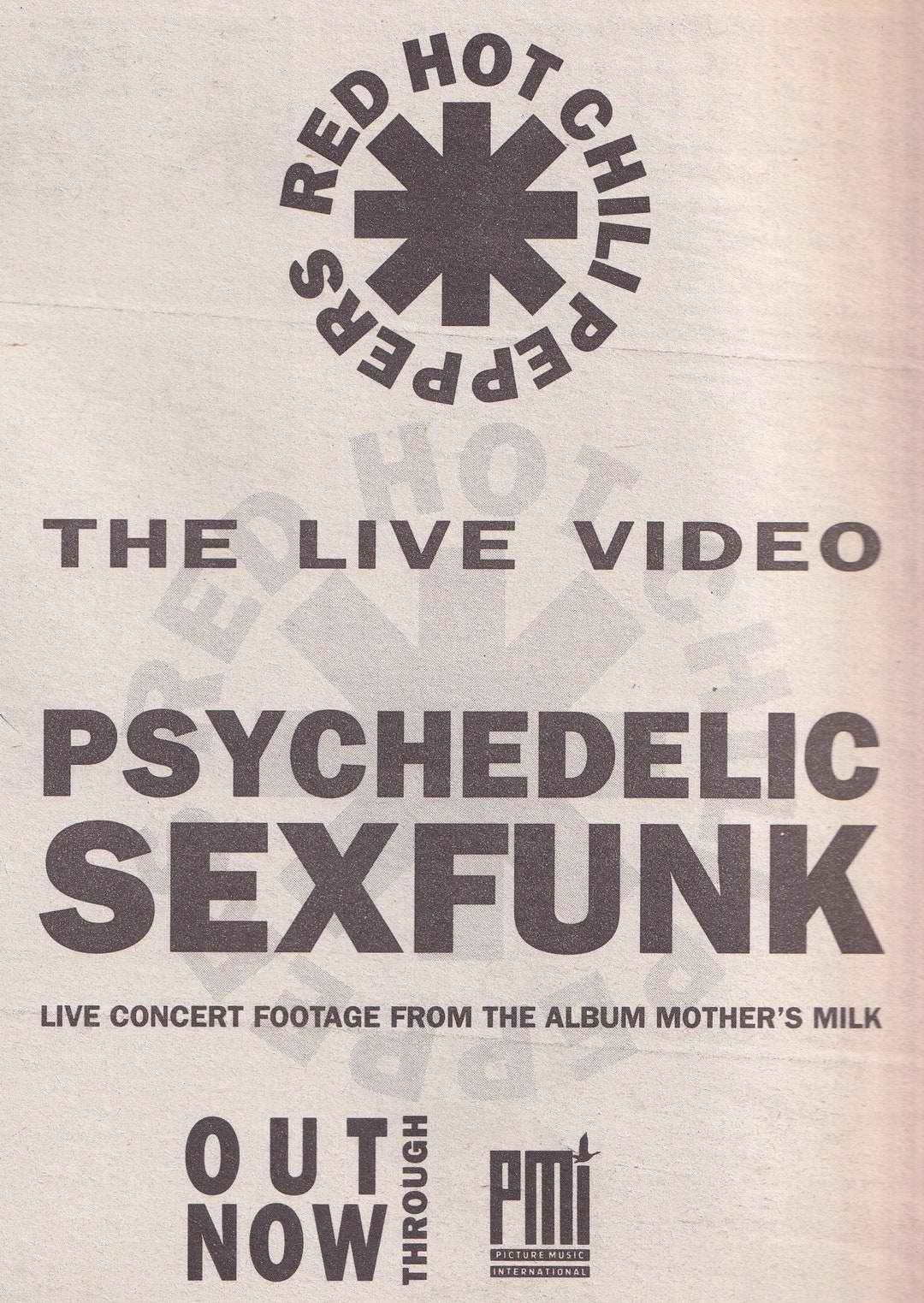 Original Vintage Mini Poster / Newspaper Clipping Red Hot Chili Peppers ...