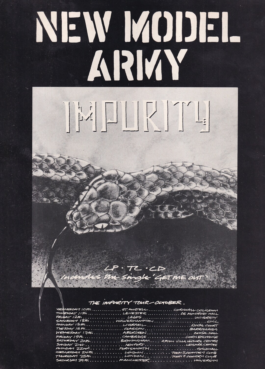 Original Vintage Mini Poster / Magazine Clipping - New Model Army ...