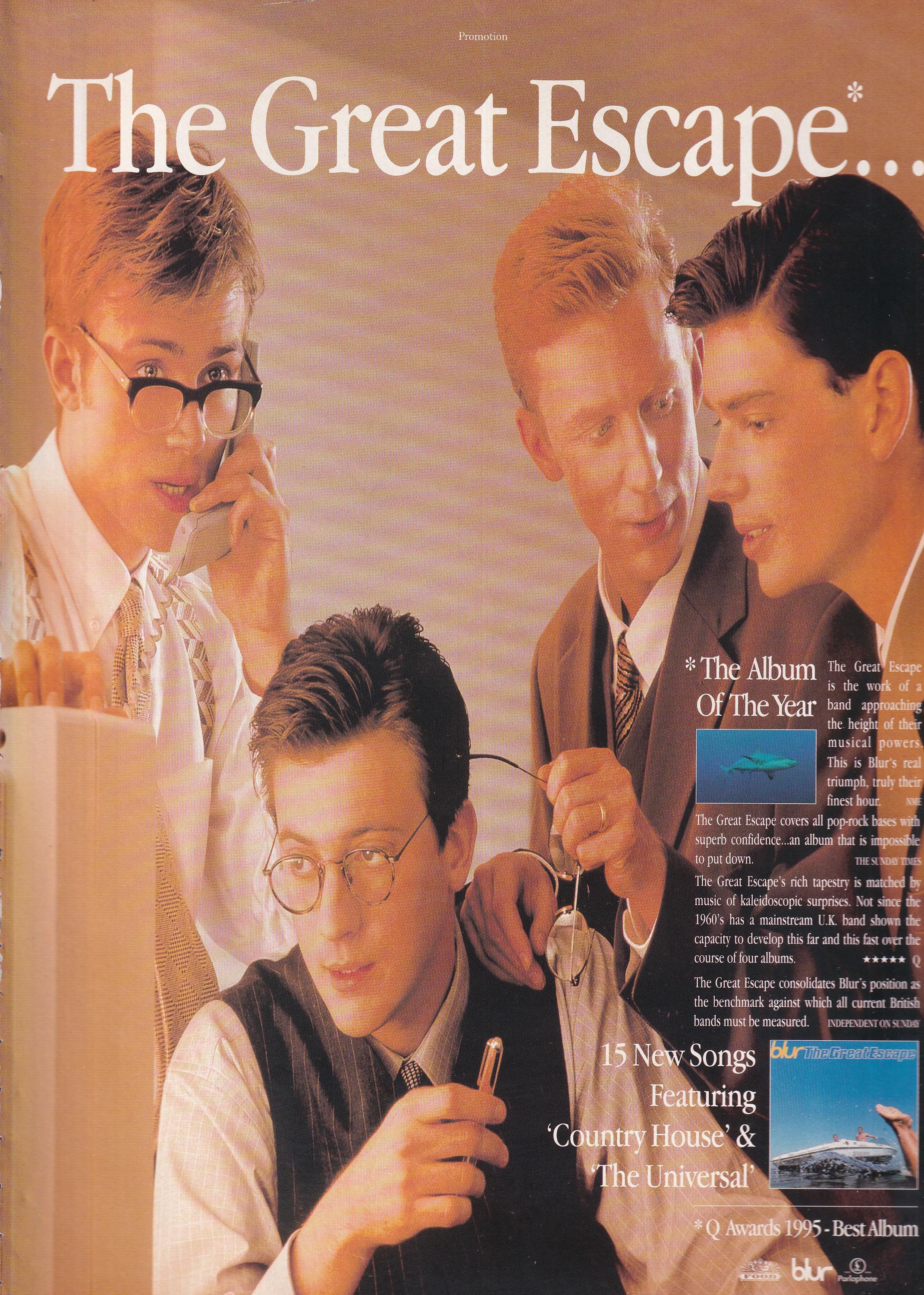 Original Vintage Mini Poster / Magazine Clipping Blur the Great Escape ...