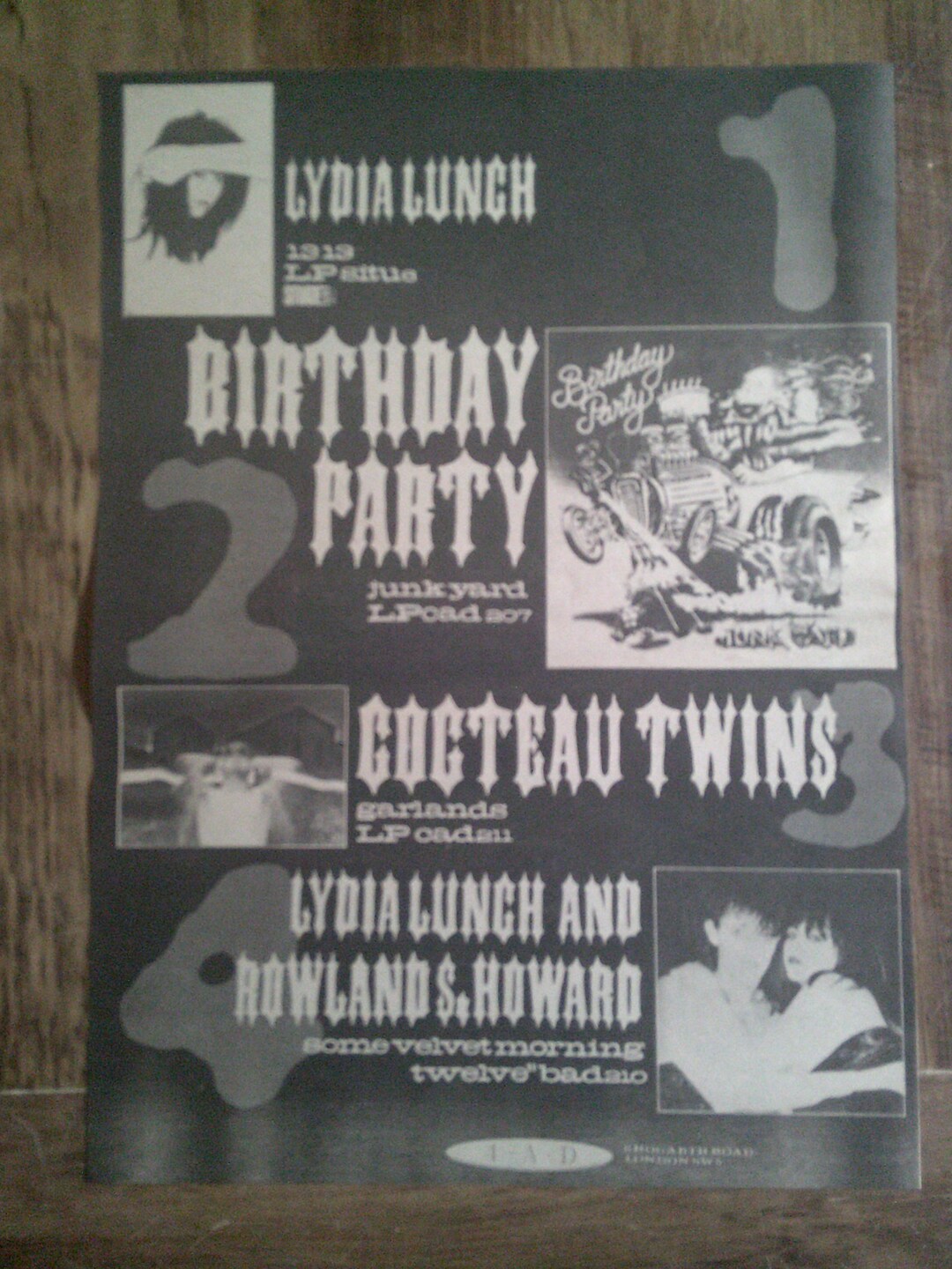 Original Vintage Mini Poster / Newspaper Clipping 1982 4AD Advert the ...