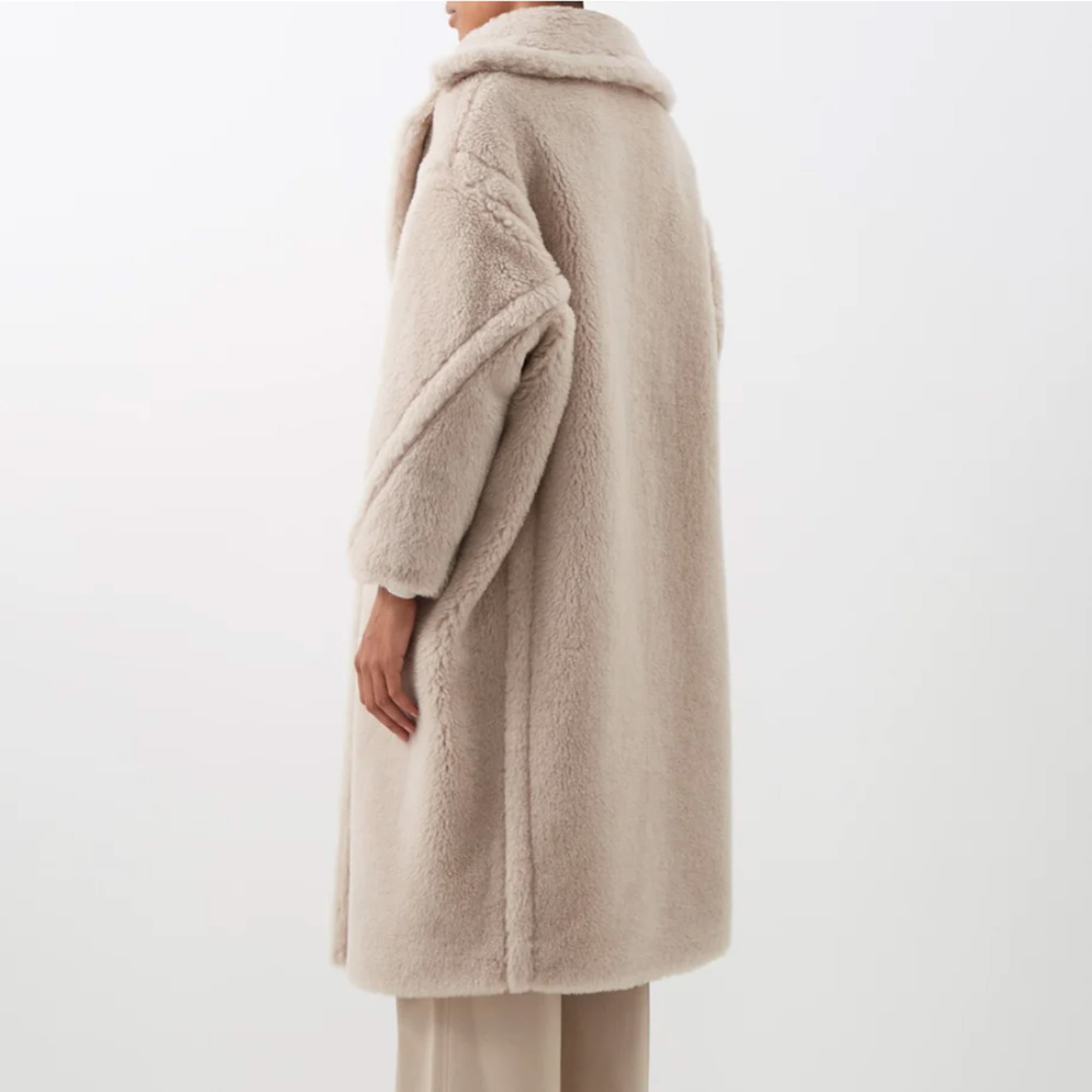 Alpaca Fur Coat for Women Teddy Bear Icon Coat Fur Long Coat Fur Trench ...