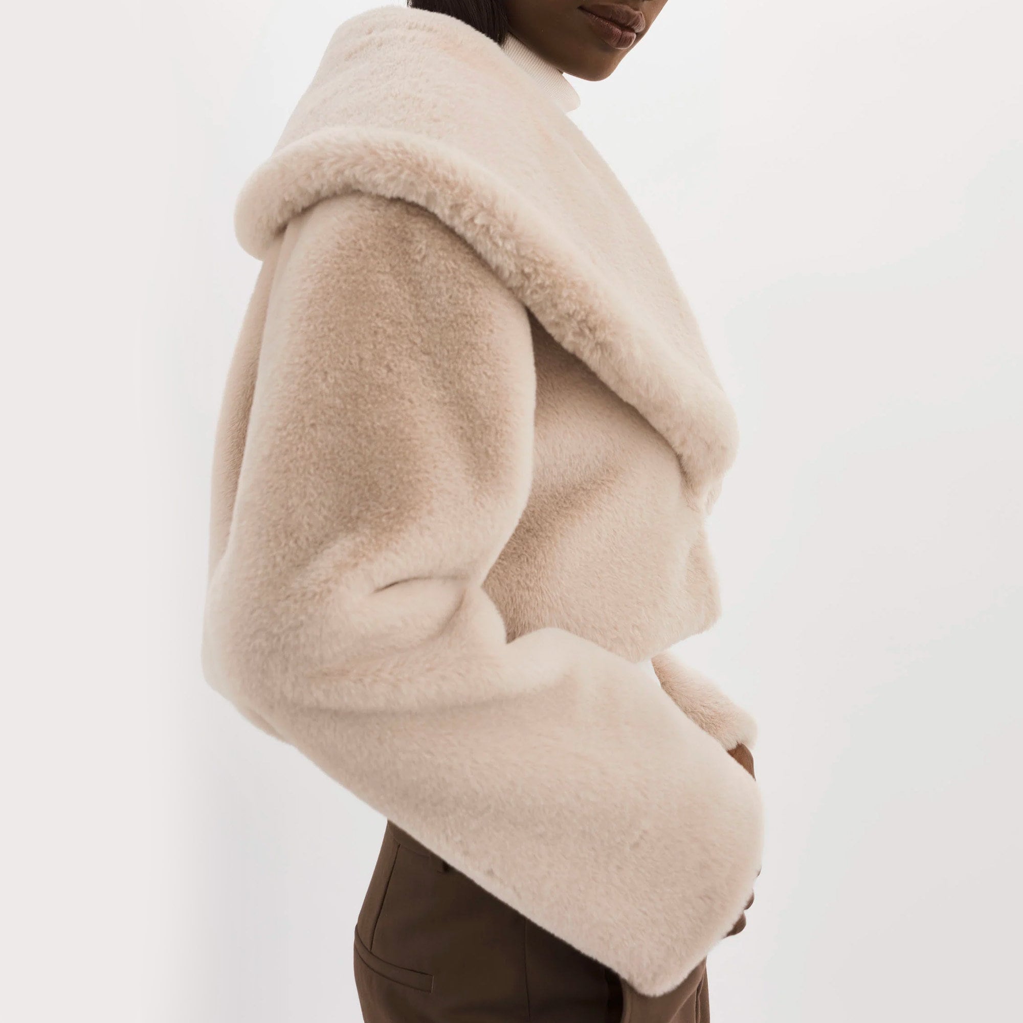 Women Fur Coat Cropped Faux Fur Coat Cropped Fur Jacket Fur Overcoat ...