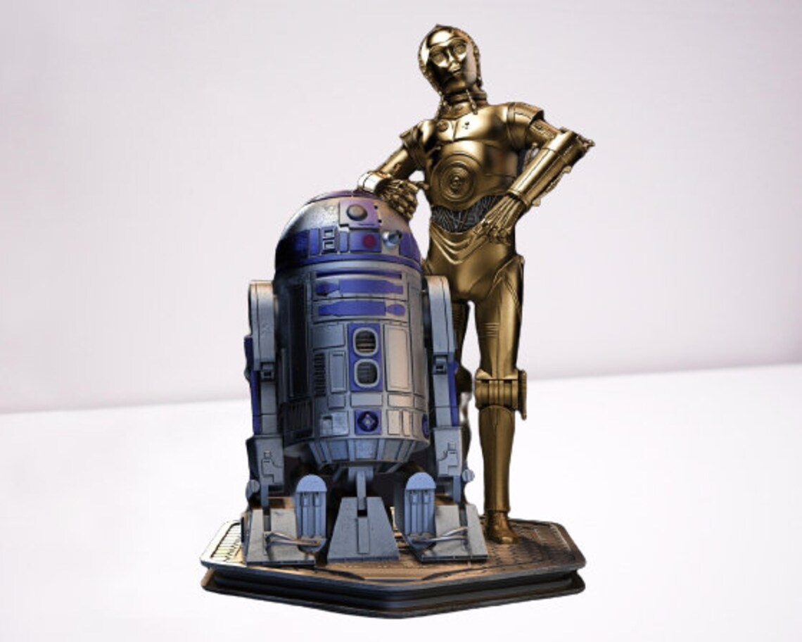 R2D2 and CP30 3D Printing STL File - Star Wars Collectibles - Etsy