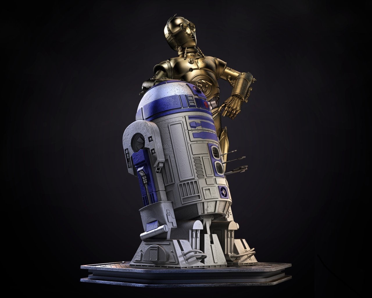R2D2 and CP30 3D Printing STL File - Star Wars Collectibles - Etsy UK