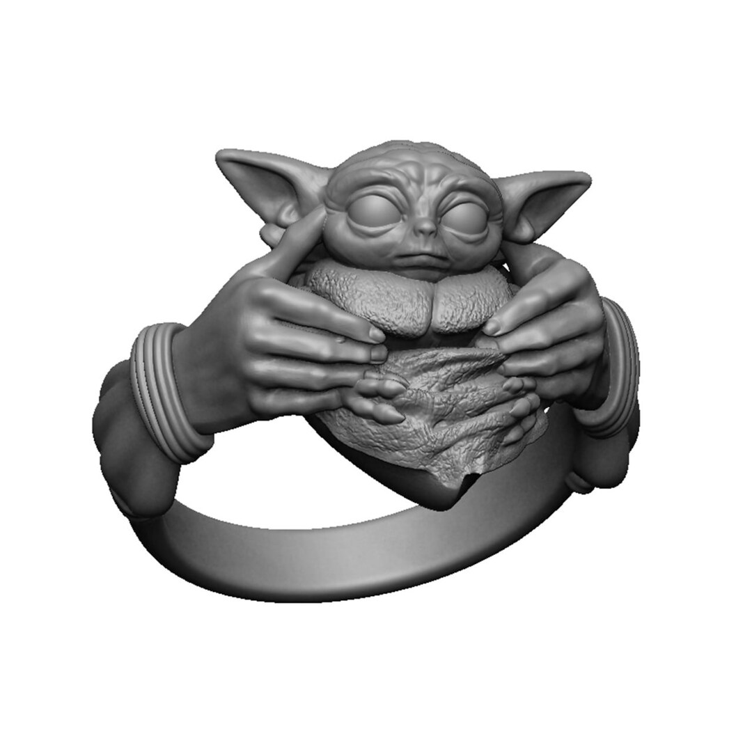 Baby Yoda Ring STL 3D Print - Print the Cute Baby Yoda Ring on Your Own ...