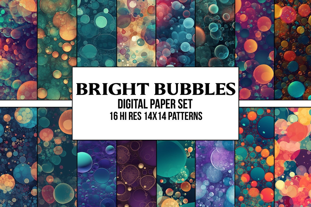 Bright Bubbles | Digital Paper Set | Seamless Textures | Patterns ...