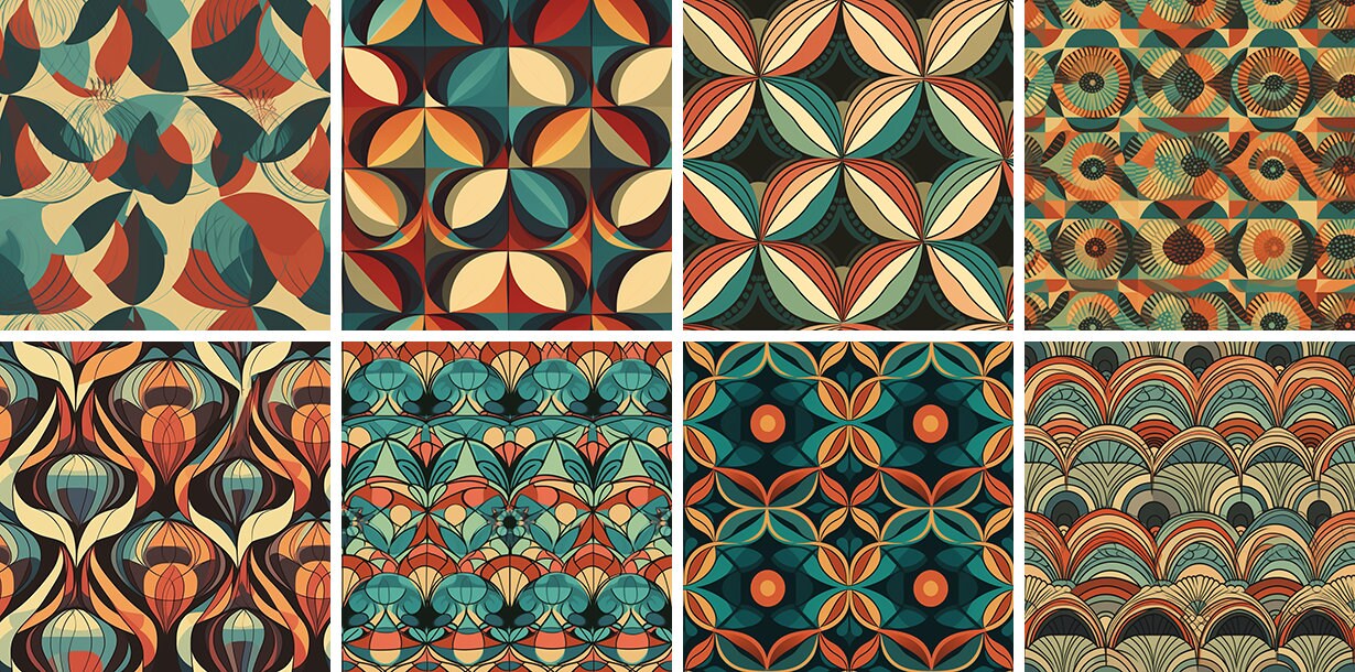 Retro Vibes | Digital Paper Set | Seamless Textures | Patterns ...