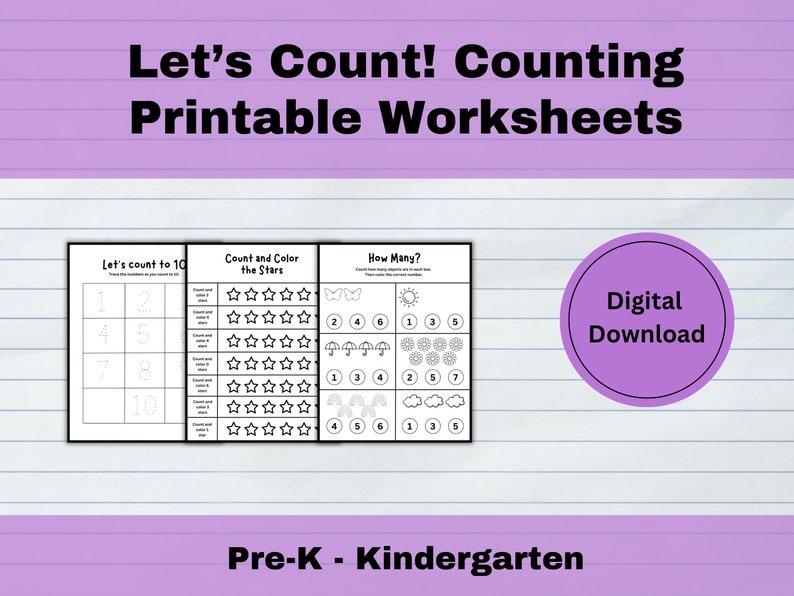 Let’s Count - Counting Packet | Counting Activities for Kids - Etsy ...