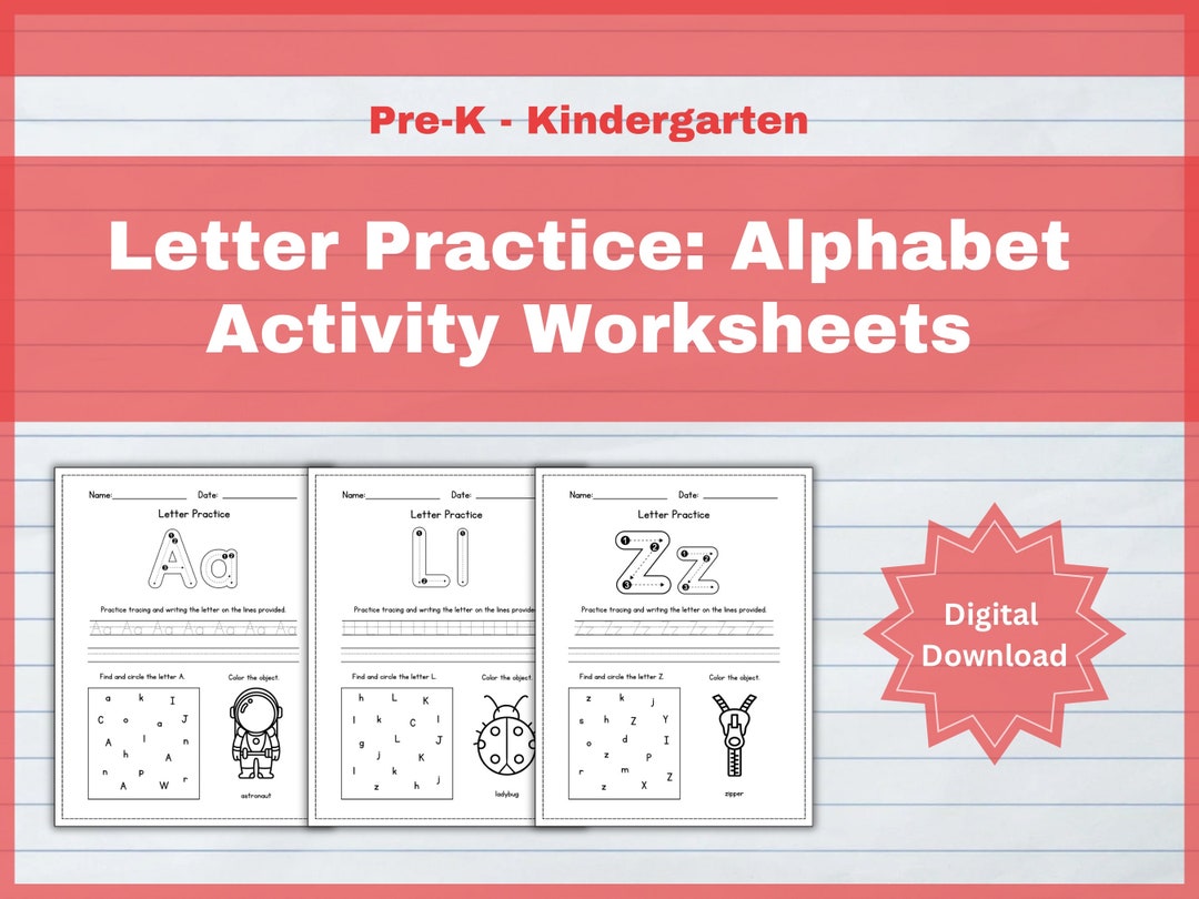 Alphabet Practice Worksheets | Alphabet Activities | Letter Practice ...