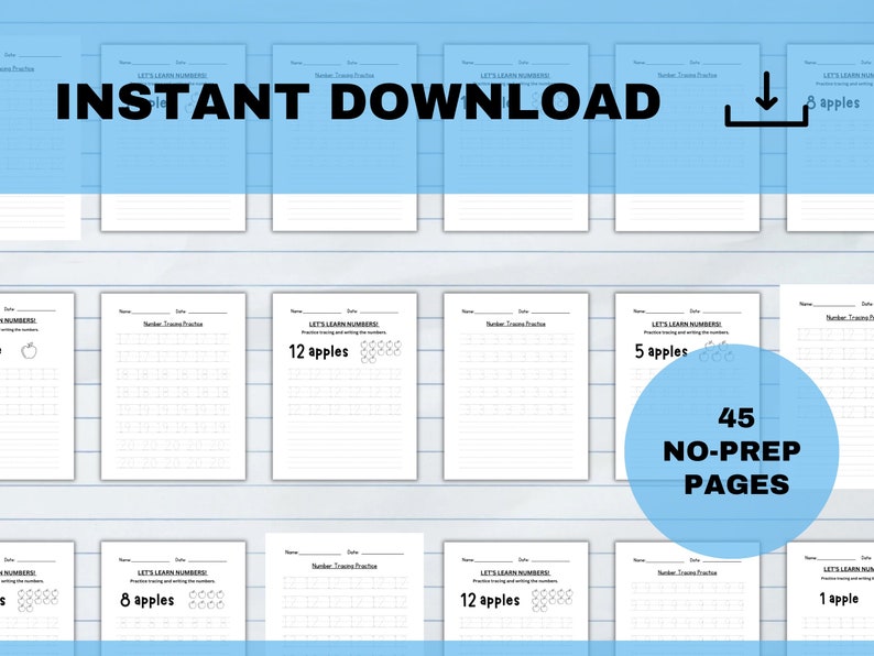 Number Tracing Worksheets | Worksheets for Kids | Number Practice ...