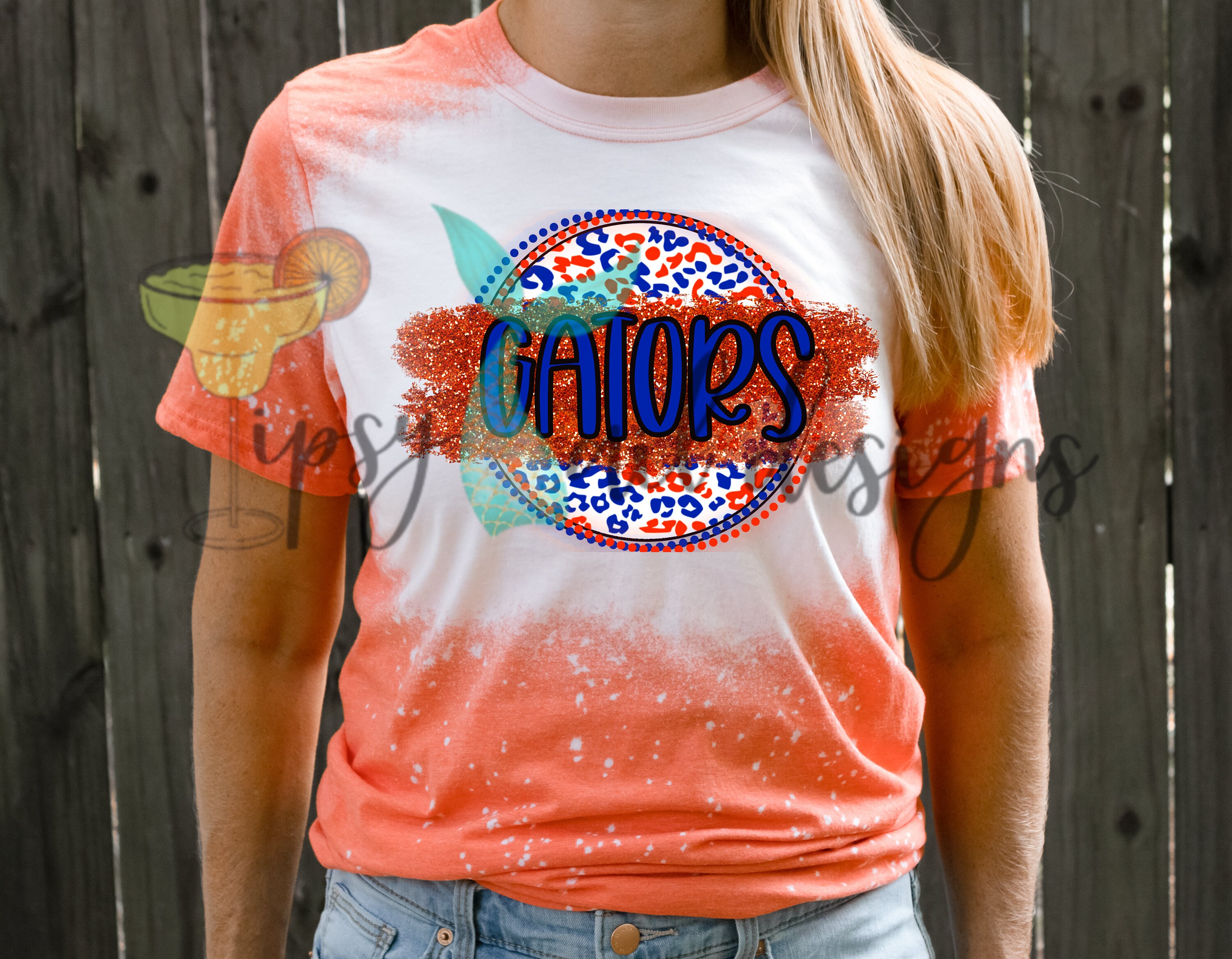 Cheetah Gators Orange Glitter - PNG Digital Download - Etsy