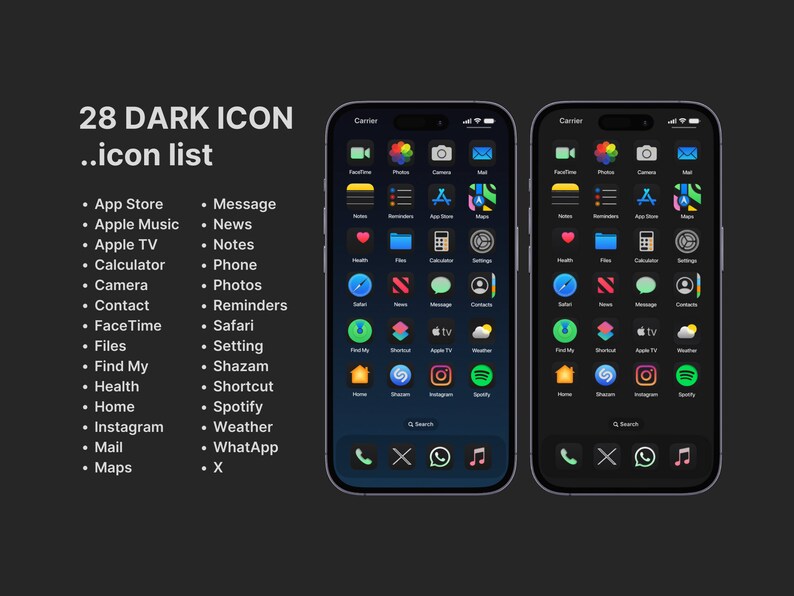 28 Dark Icons Ios 17 Icon Pack Ios Dark Mode Ios Icon iPhone Icon Ios ...