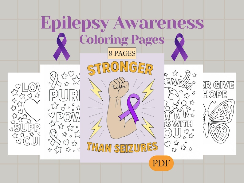 Epilepsy Awareness Coloring Pages | Seizure Awareness Printables | 8 ...