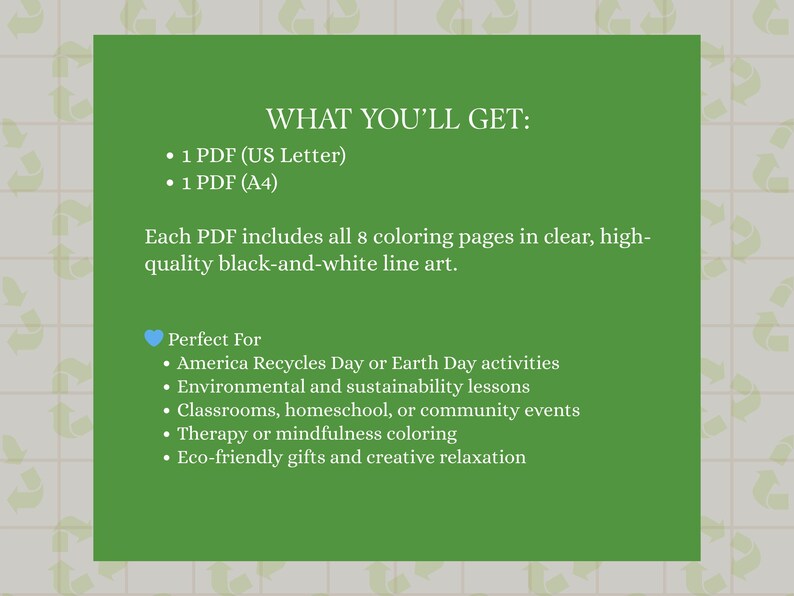 Recycling Awareness Coloring Pages | Eco-friendly Kids Activity (PDF ...