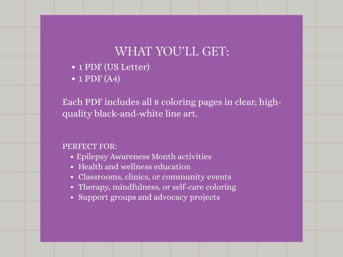 Epilepsy Awareness Coloring Pages | Seizure Awareness Printables | 8 ...