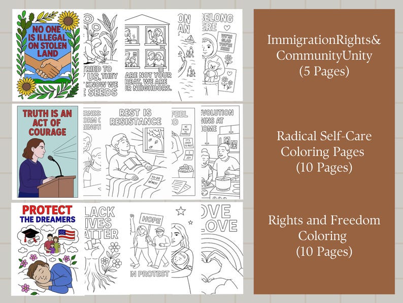 Human Rights Coloring Pages | Activism Activity for Rallies, Protests ...