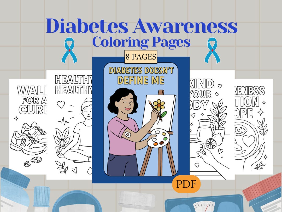 Diabetes Awareness Coloring Pages | 8 Empowering Printable Designs for ...