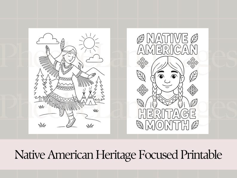 Native American Heritage Month Coloring Pages: Cultural Illustrations ...